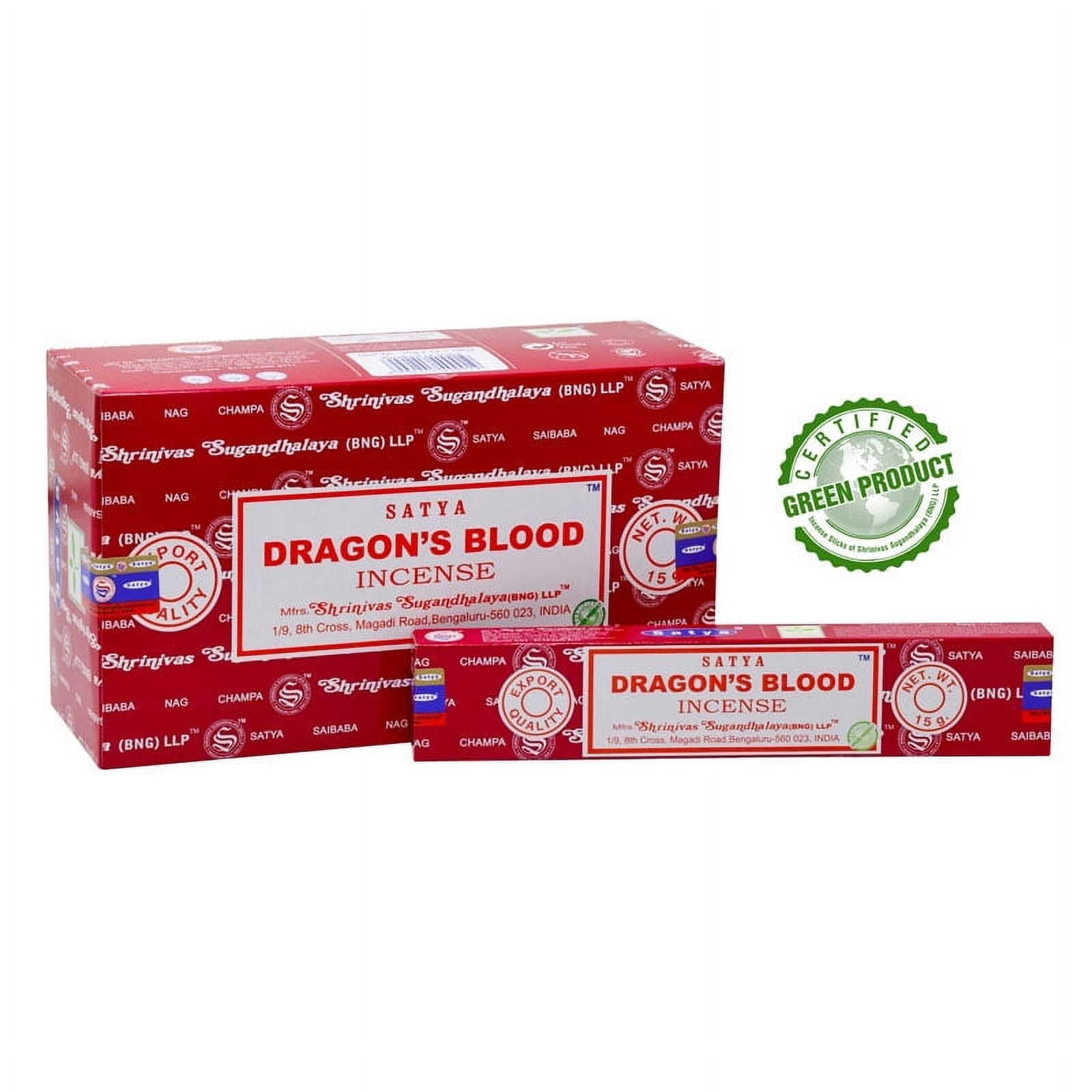 Satya Dragon Blood Incense Sticks 12 Packs x 15 Grams Box of 180 Grams ...
