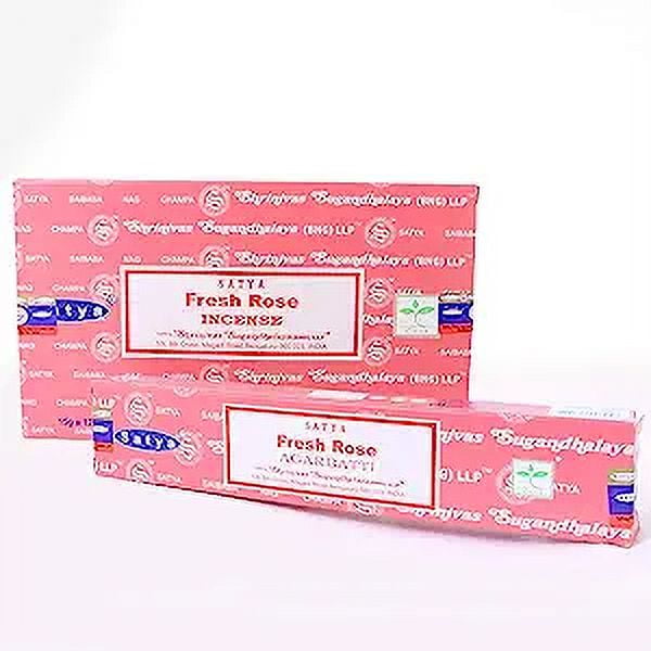 Satya Fresh Rose Incense Sticks 12 Packs x 15 Grams Box of 180 Grams ...