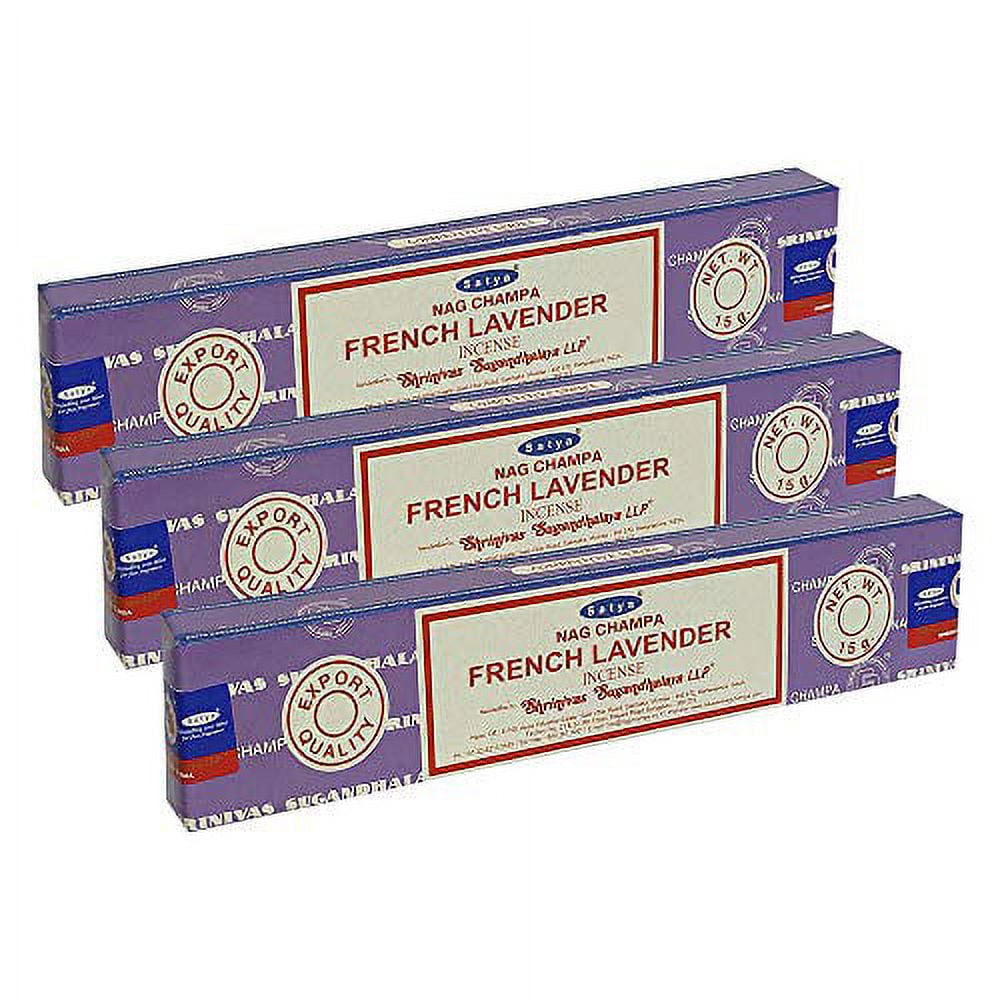 Satya Nag Champa French Lavender Incense Sticks Pack of 3 Boxes 15gms ...