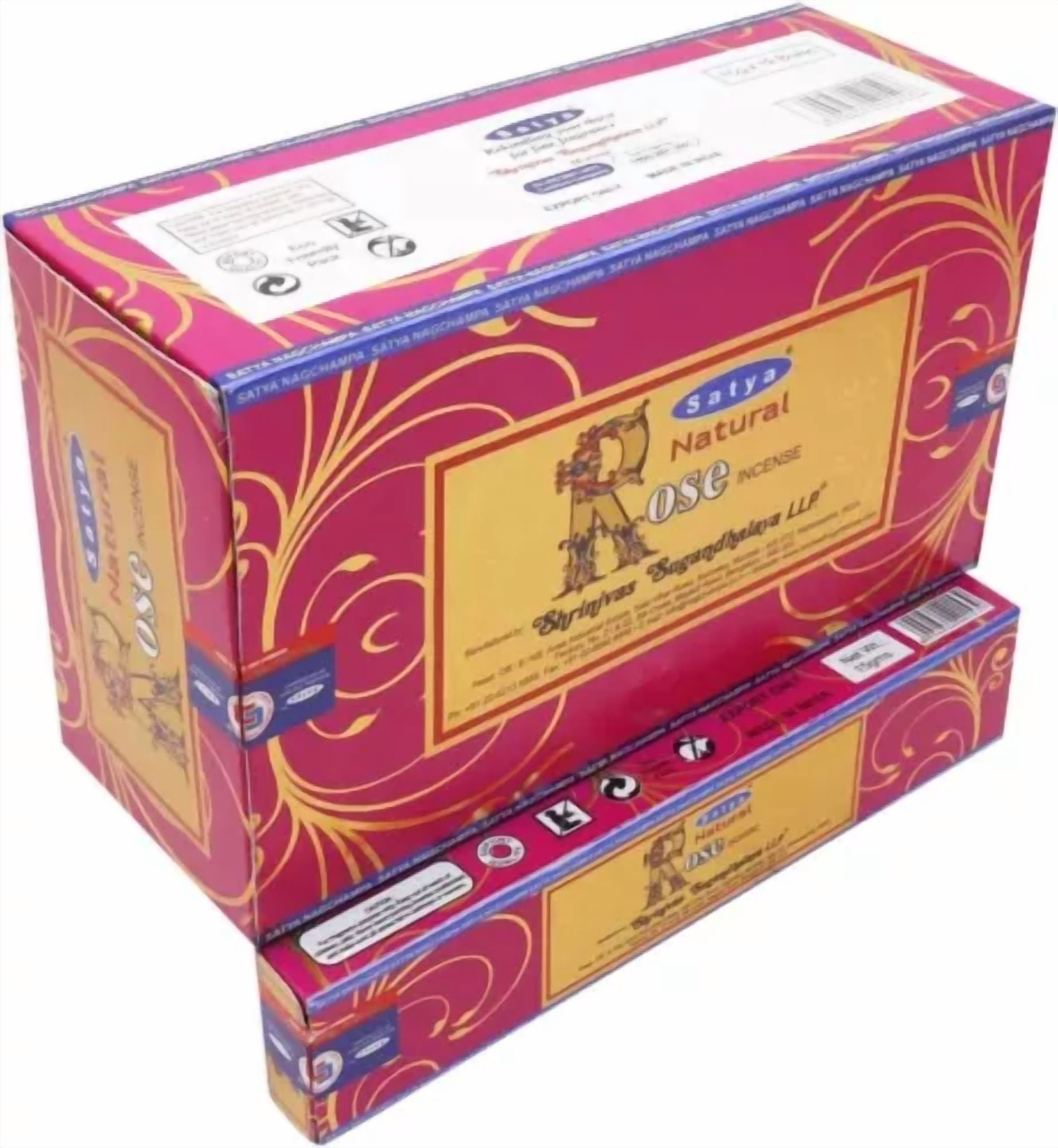 Satya Nag Champa Natural Rose Incense Sticks Agarbatti Pack 15 Gms X 12 ...