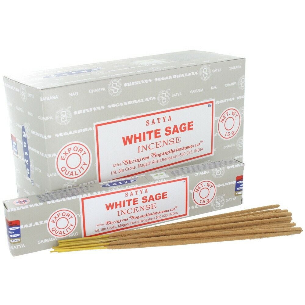 Satya Nag White Sage Incense Sticks Agarbatti (180 g Box) 12 Packs of 15 Grams Each - Walmart.com