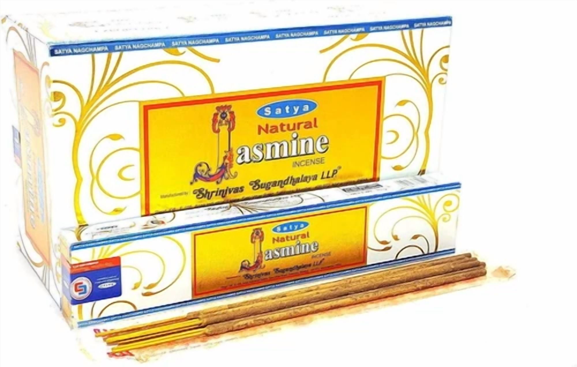 Satya Natural Jasmine Incense Sticks/Agarbatti 15 Grams X 12 Packs Box ...