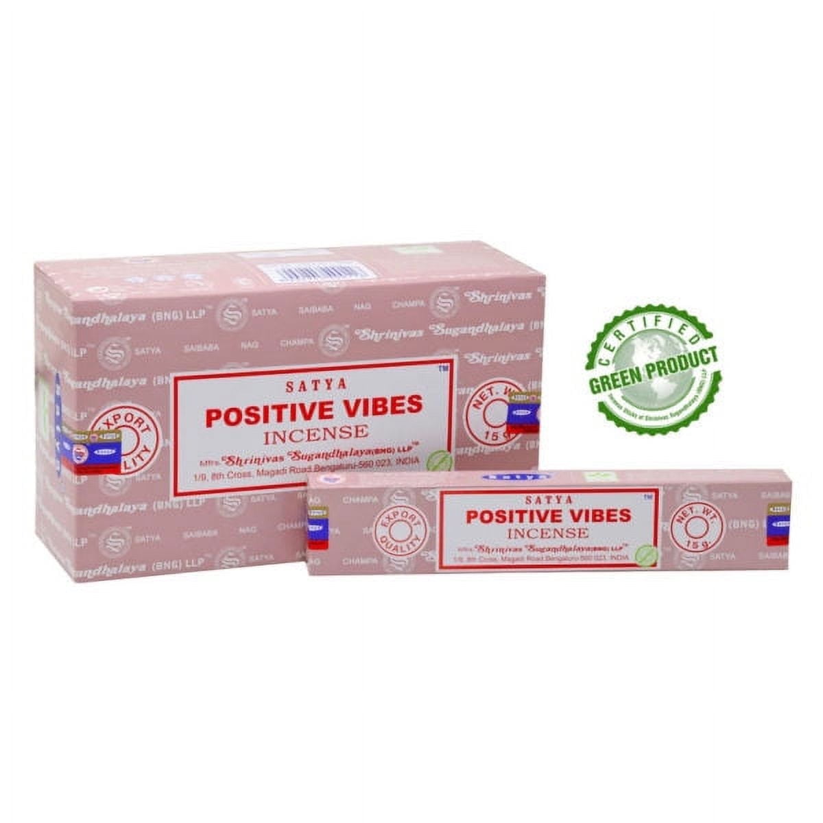 Satya Positive Vibes Incense Sticks 12 Packs x 15 Grams Box of 180 ...