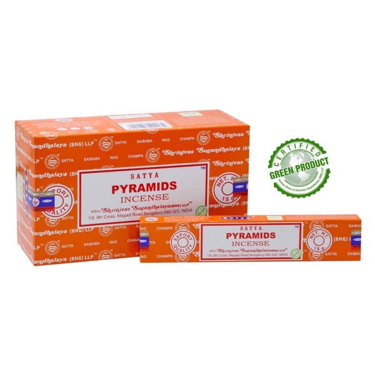 Satya Pyramids Incense Sticks 12 Packs x 15 Grams Box of 180 Grams ...