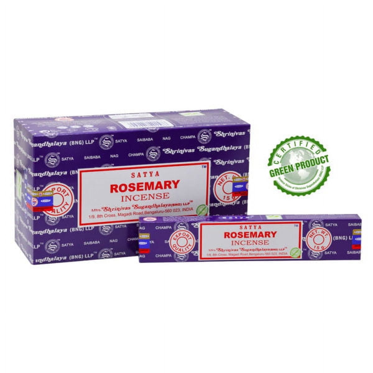 Satya Incense Sticks, Rosemary, 12 Packs x 15 Grams, 180 Grams ...