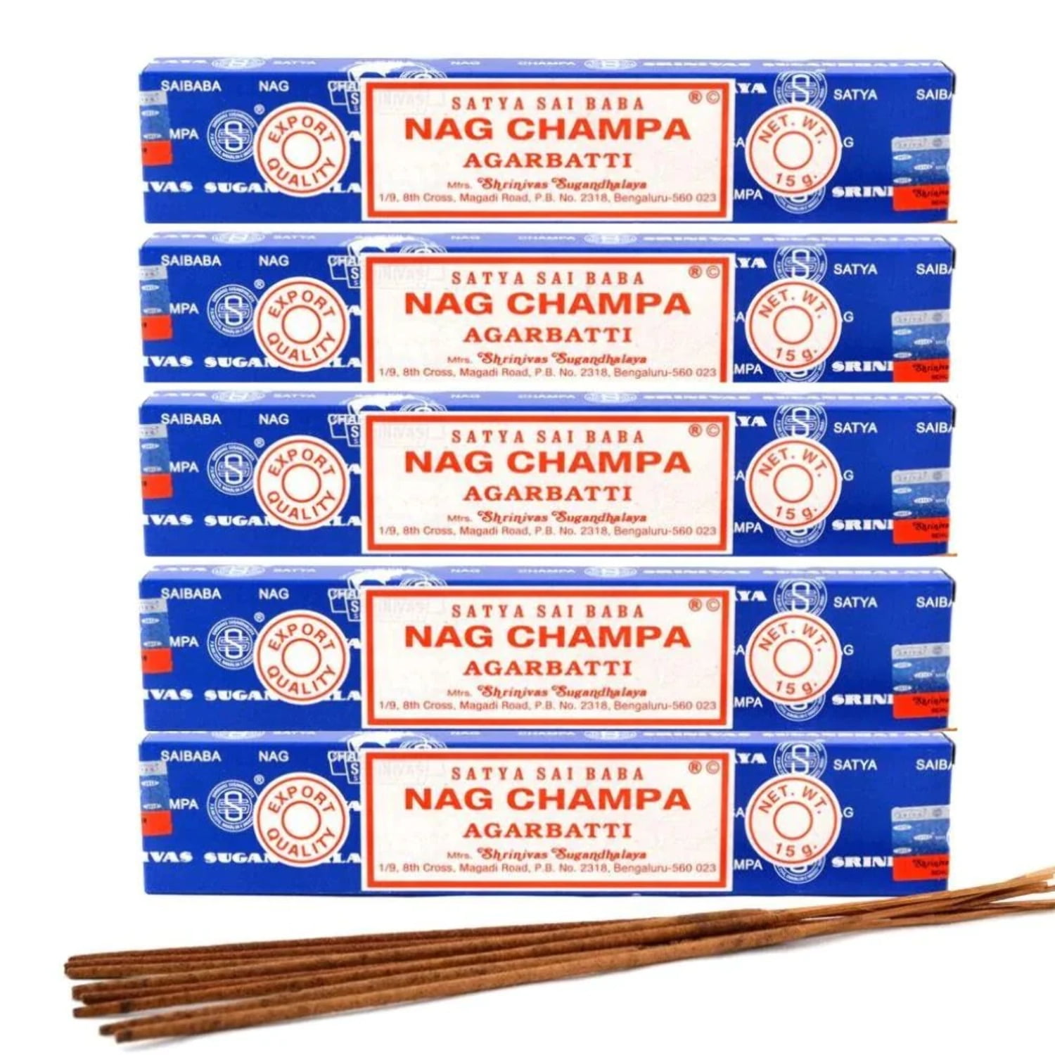 Satya Sai Baba Nag Champa Agarbatti Incense Sticks 15g (Pack of 5) - Walmart.com