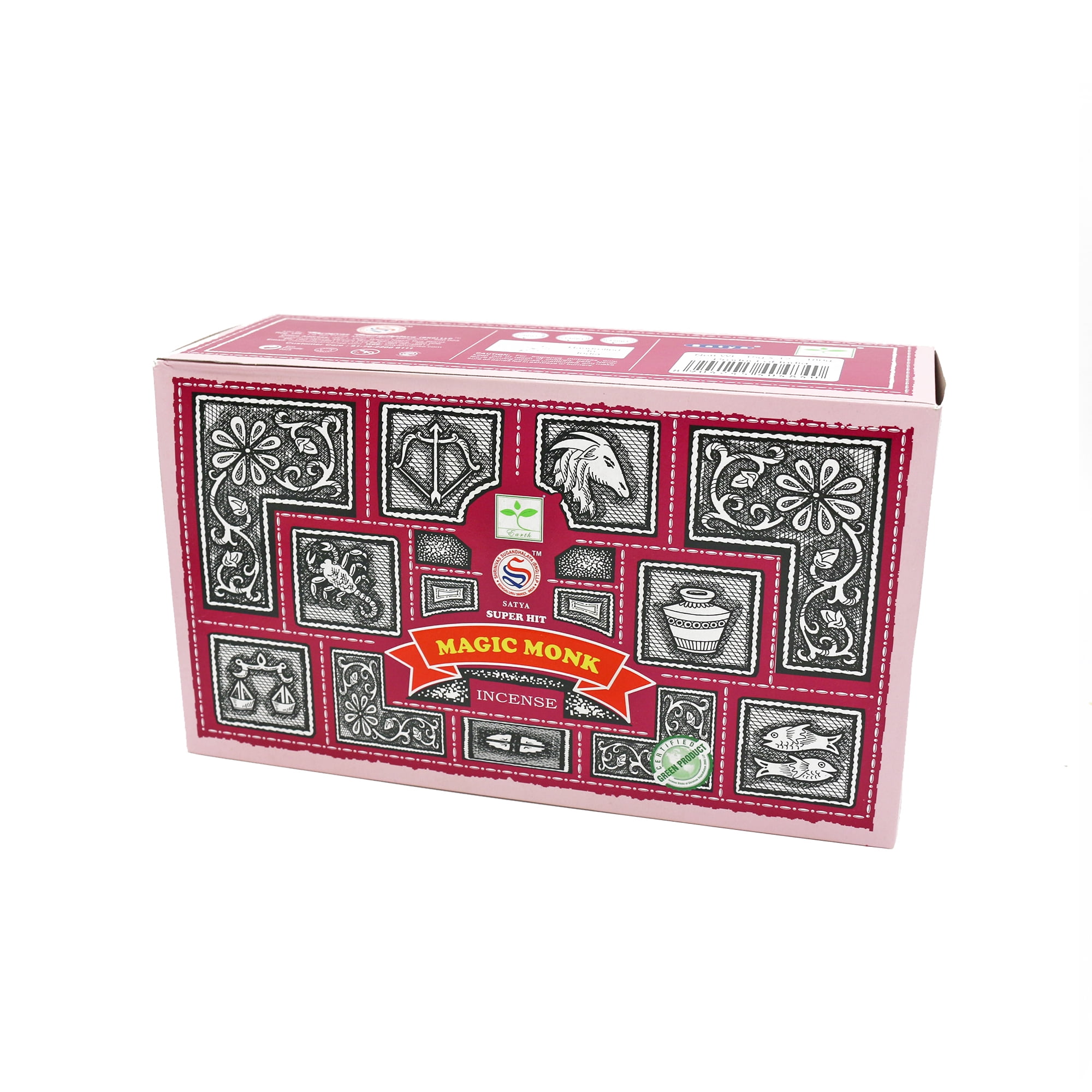 Satya Super Hit Magic Monk Incense Sticks Case 12 Packs of 15gm ...