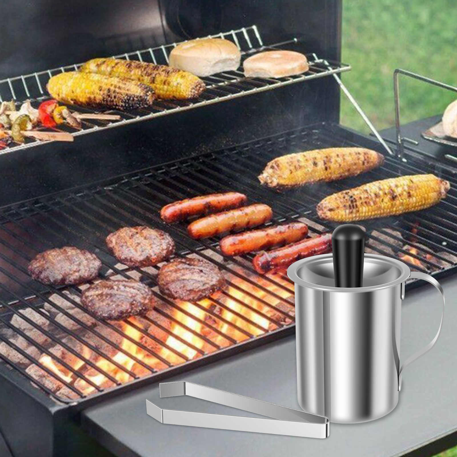 Sauce Basting Pot Stainless Steel Basting Pot Brush Integrated Brush ...