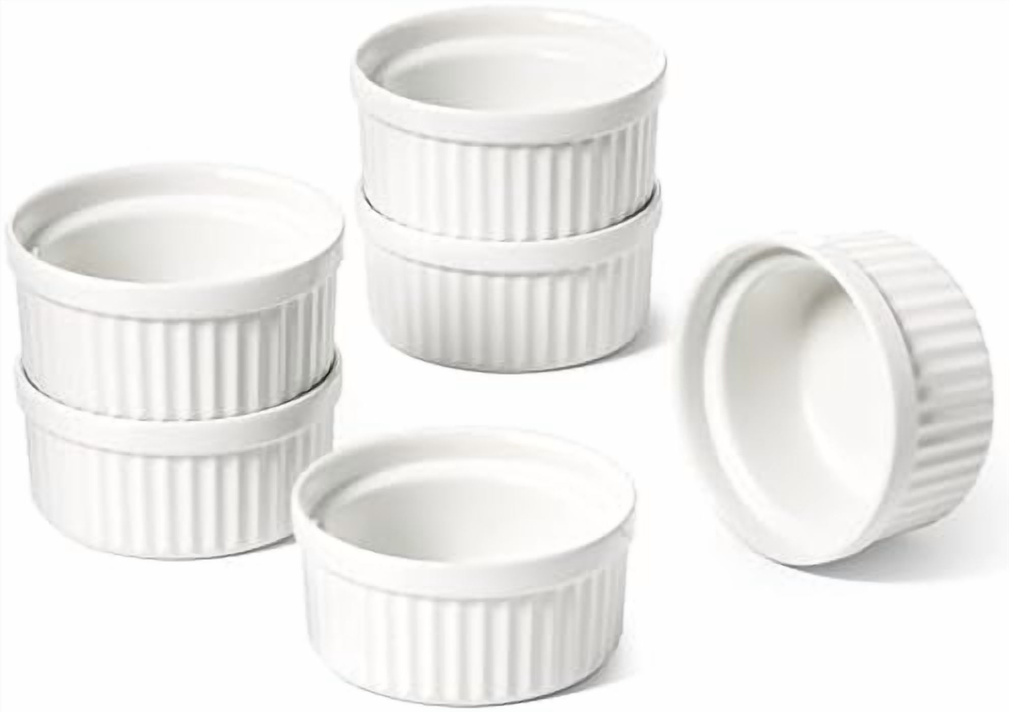 Sauce Cups 2 OZ, Small Dipping Bowls, Mini Ceramic Ramekins Souffle ...