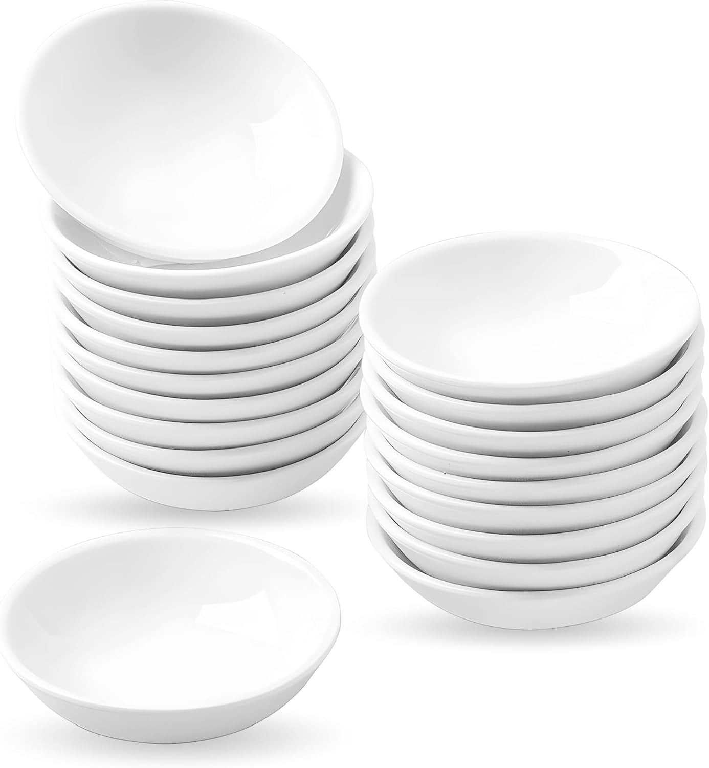 XINLTC 20 Pack Soy Sauce Dish 3inch Ceramic Dipping Bowls Bulk, 1.2 Oz ...