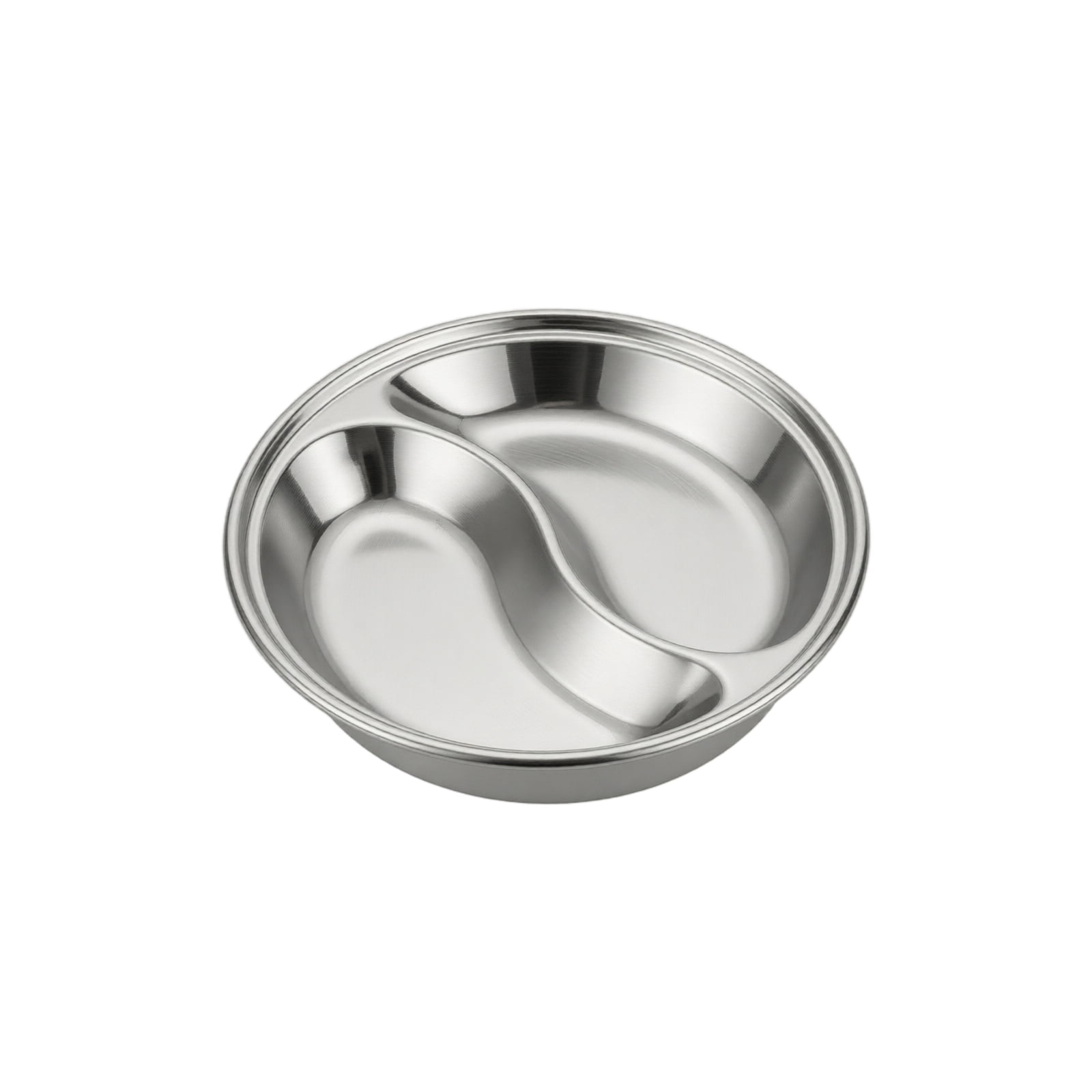 Sauce Dish, Round Divided Stainless Steel Dipping Bowl Thickened Korean ...