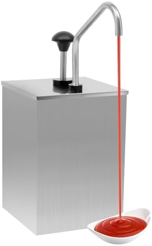 Sauce Dispenser Pump, 4L/4.2QT Commercial Stainless Steel Squeeze ...