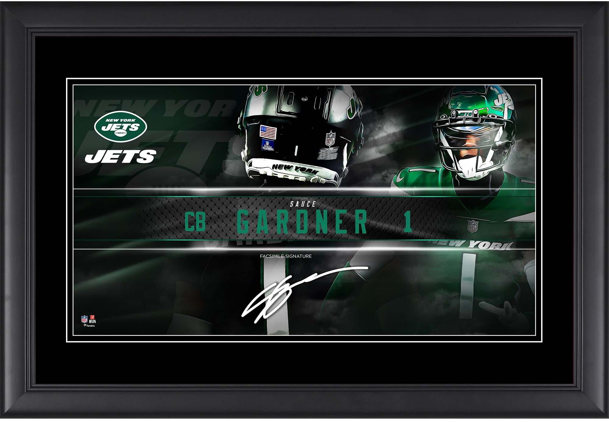 Sauce Gardner New York Jets Framed 10" x 18" Player Nameplate Collage ...