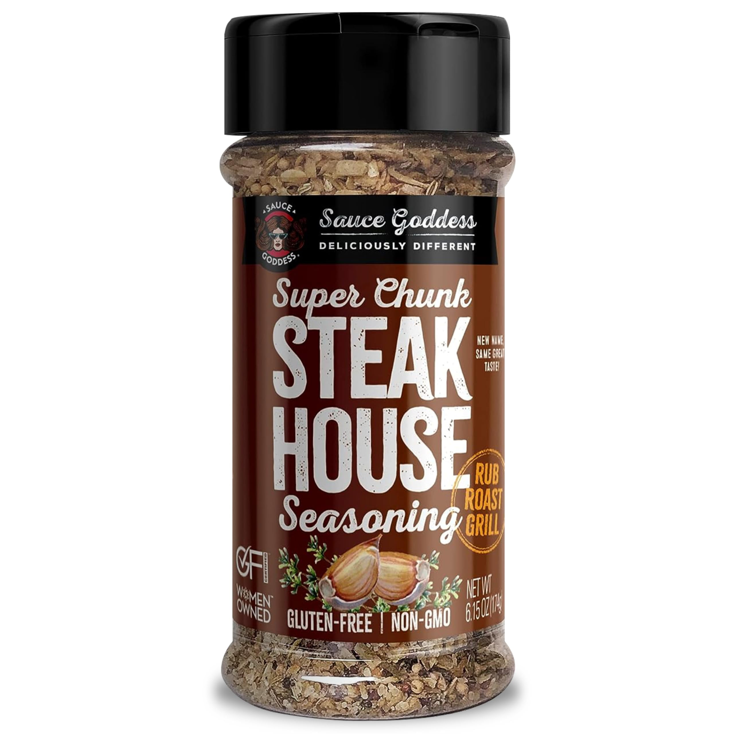 Sauce Goddess - Super Chunk MDA05 Steakhouse Spice Shaker - Steak Seasoning, BBQ Rub for Chops ...