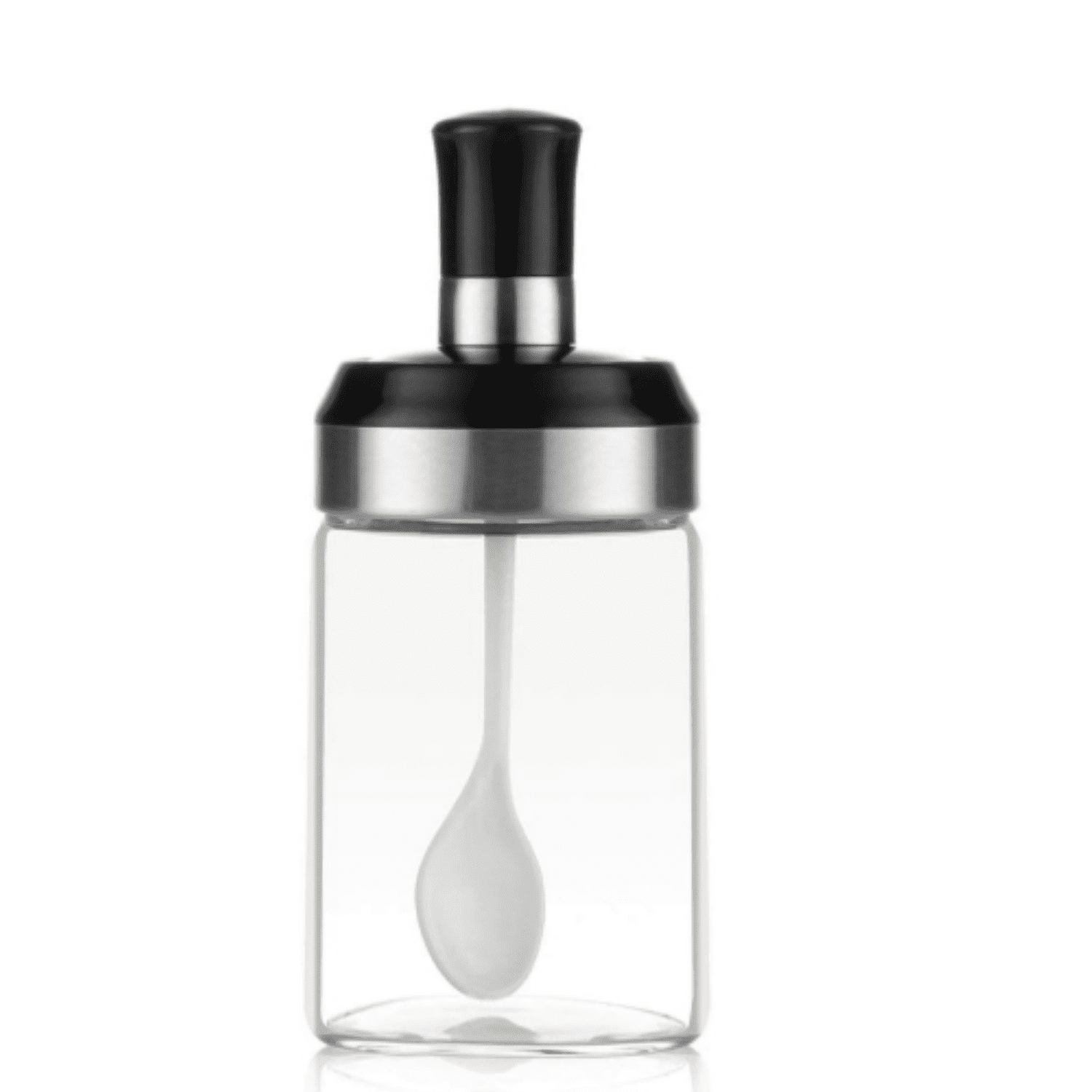 Sauce Jar Sugar Container Glass Jar Combination Spoon with Lid ...