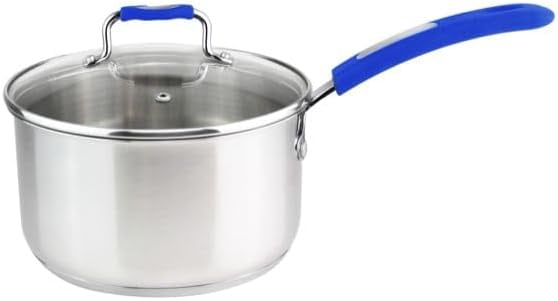 Sauce Pan, Stainless Steel 1.7 Quart Sauce Pan with Clear Glass Lid and ...
