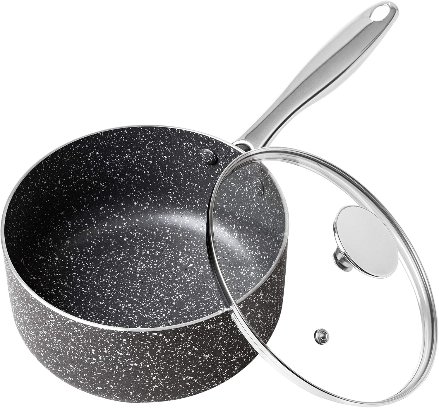 Sauce Pan with Lid, Granite Saucepans with Lids, 1Qt & 2Qt & 3Qt Sauce ...