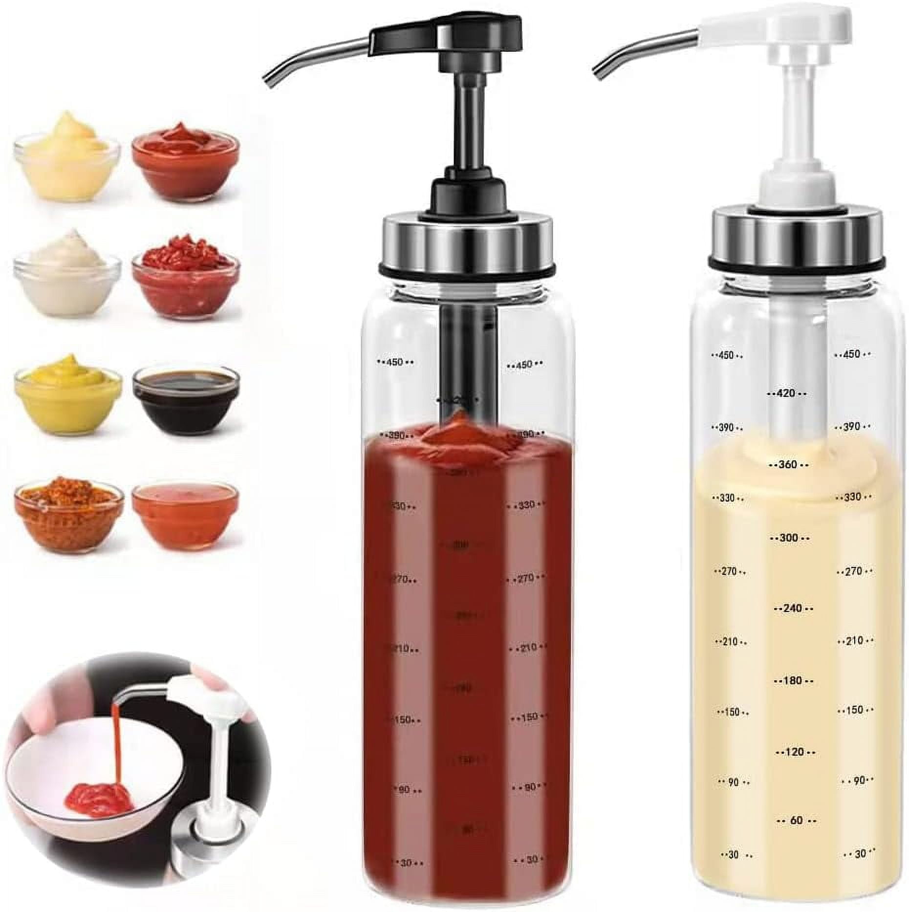 Sauce Pump Dispenser, No Drip, Precision Control For Healthy Habits ...