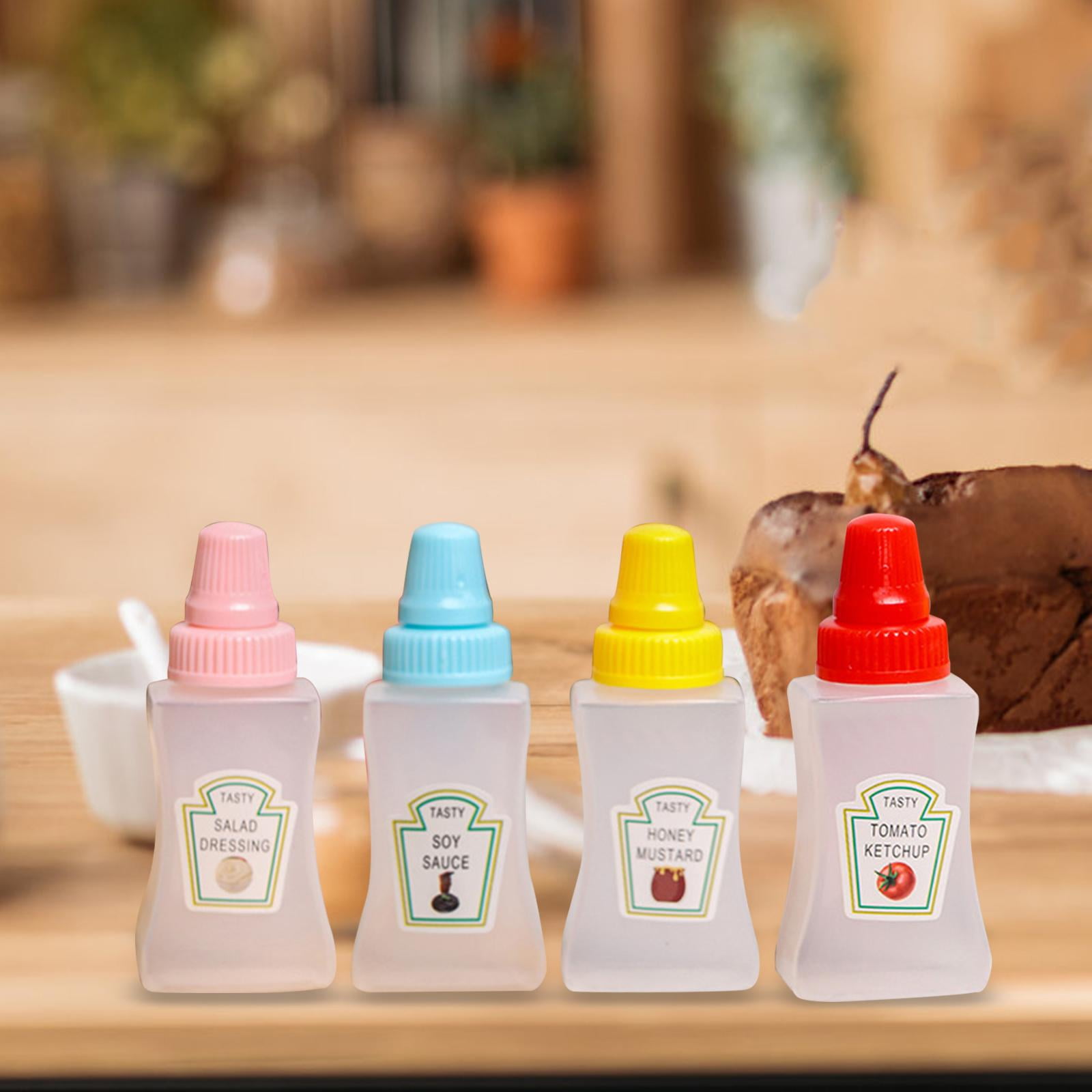 Sauce Salad Bottle Condiment Bottles Empty with Cap Lids Ketchup ...