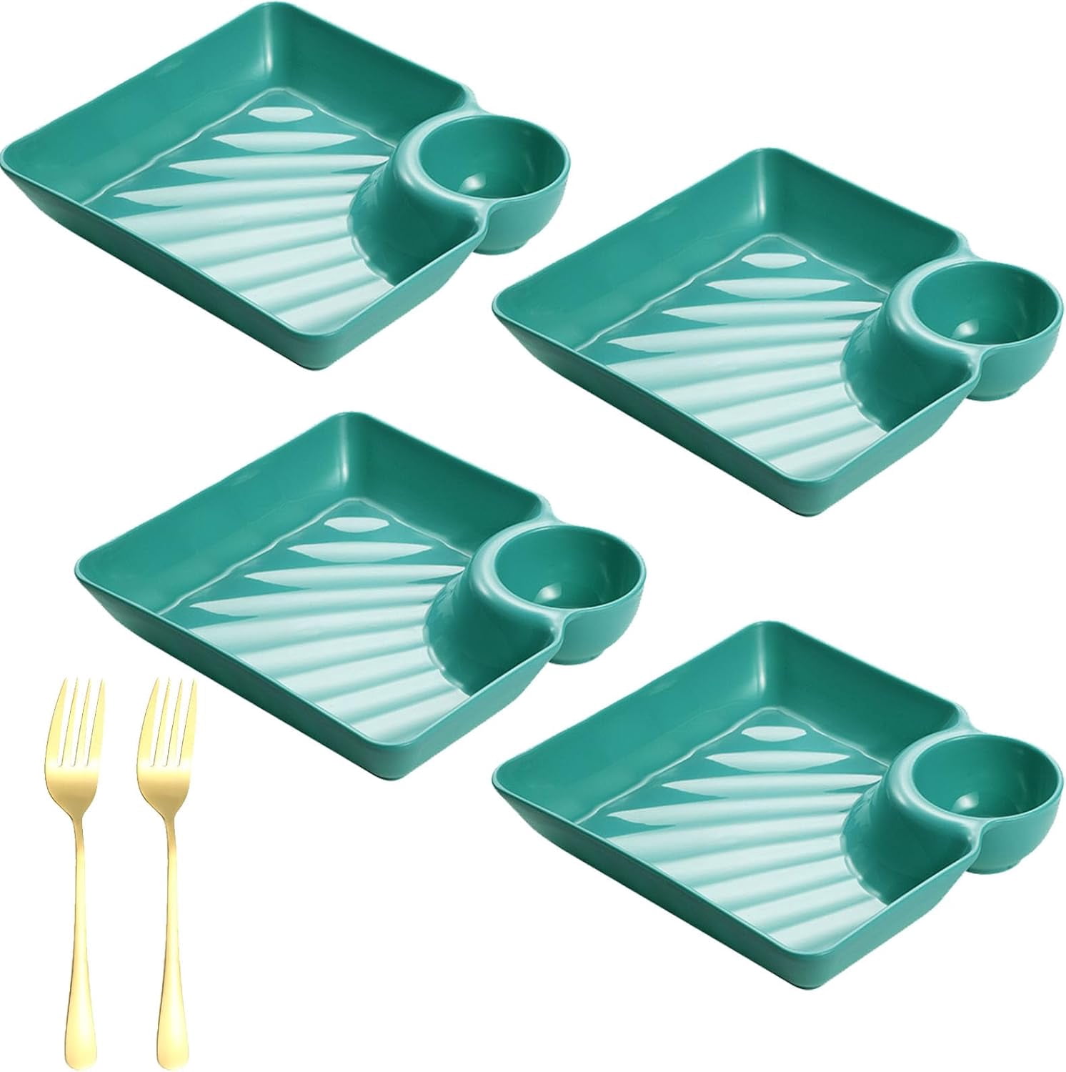 Sauce Separated Plate, 2026 New Japanese Dumpling Plate with Sauce Dish ...