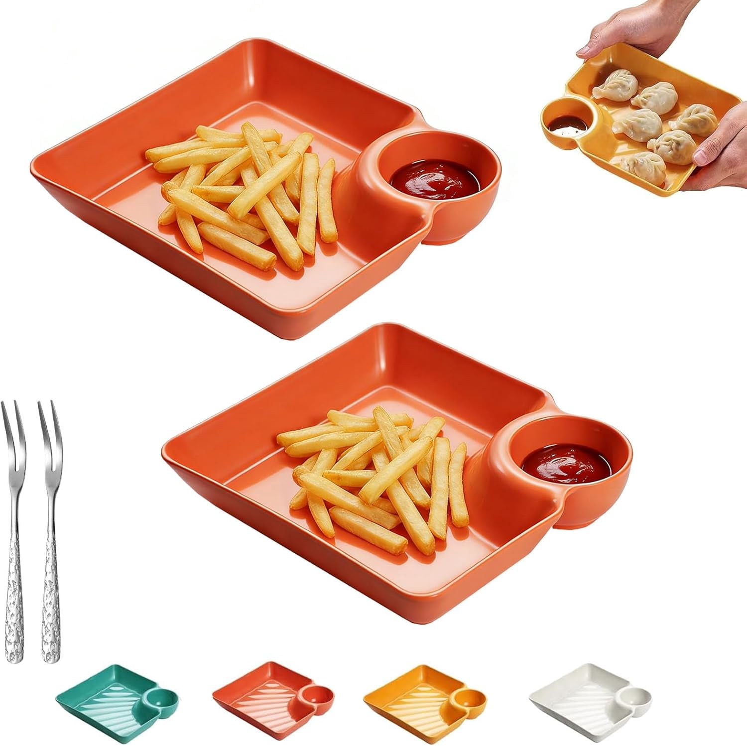 Sauce Separated Plate, 2026 New Japanese Dumpling Plate with Sauce Dish ...