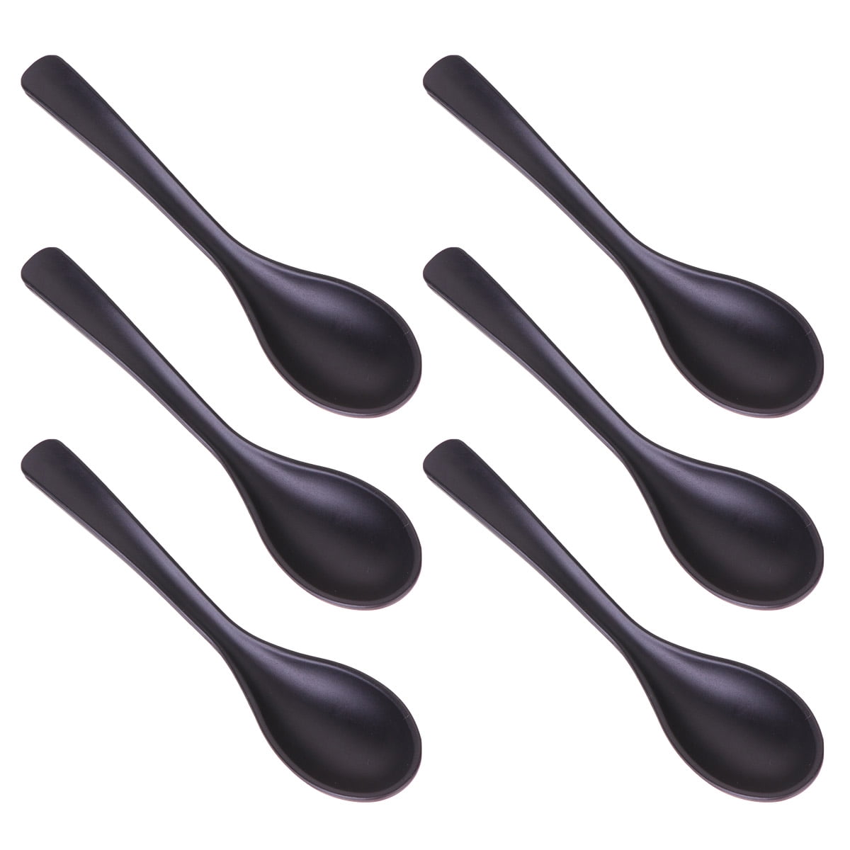 REOFLYUP 6pcs Black Soup Spoon For Home Dining For Serving Miso And ...