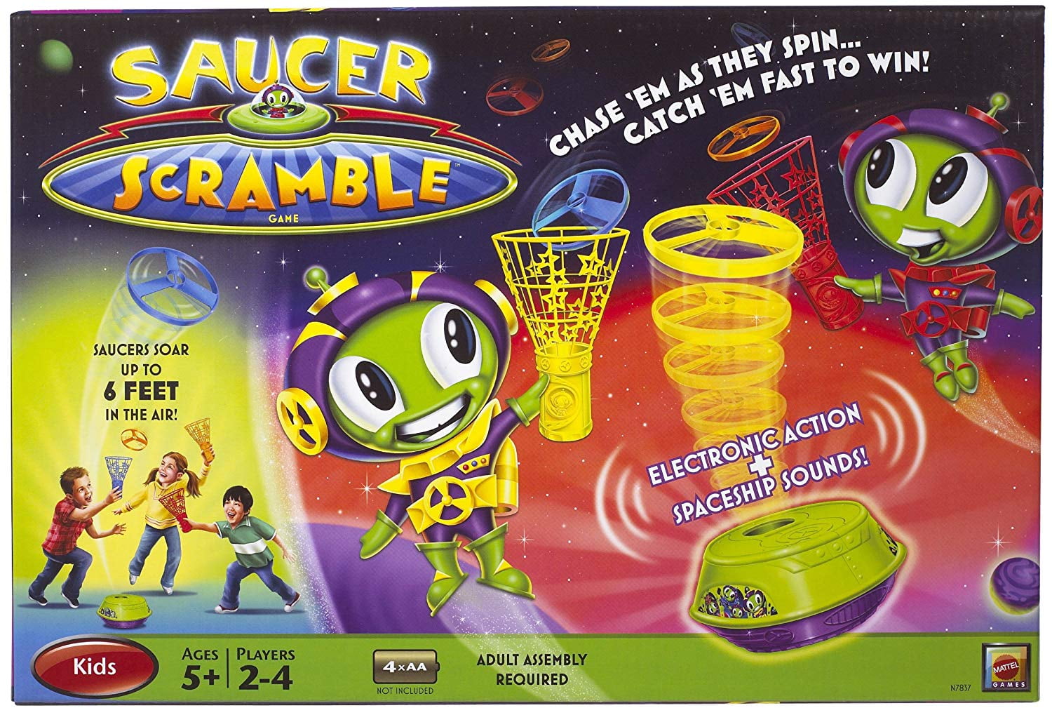 Saucer Scramble Game for 2-4 Players - Saucers soar up to 6 feet in the ...