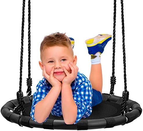 Saucer Tree Swing - Kids Outdoor Disc Round Swing - 24" Heavy Duty ...