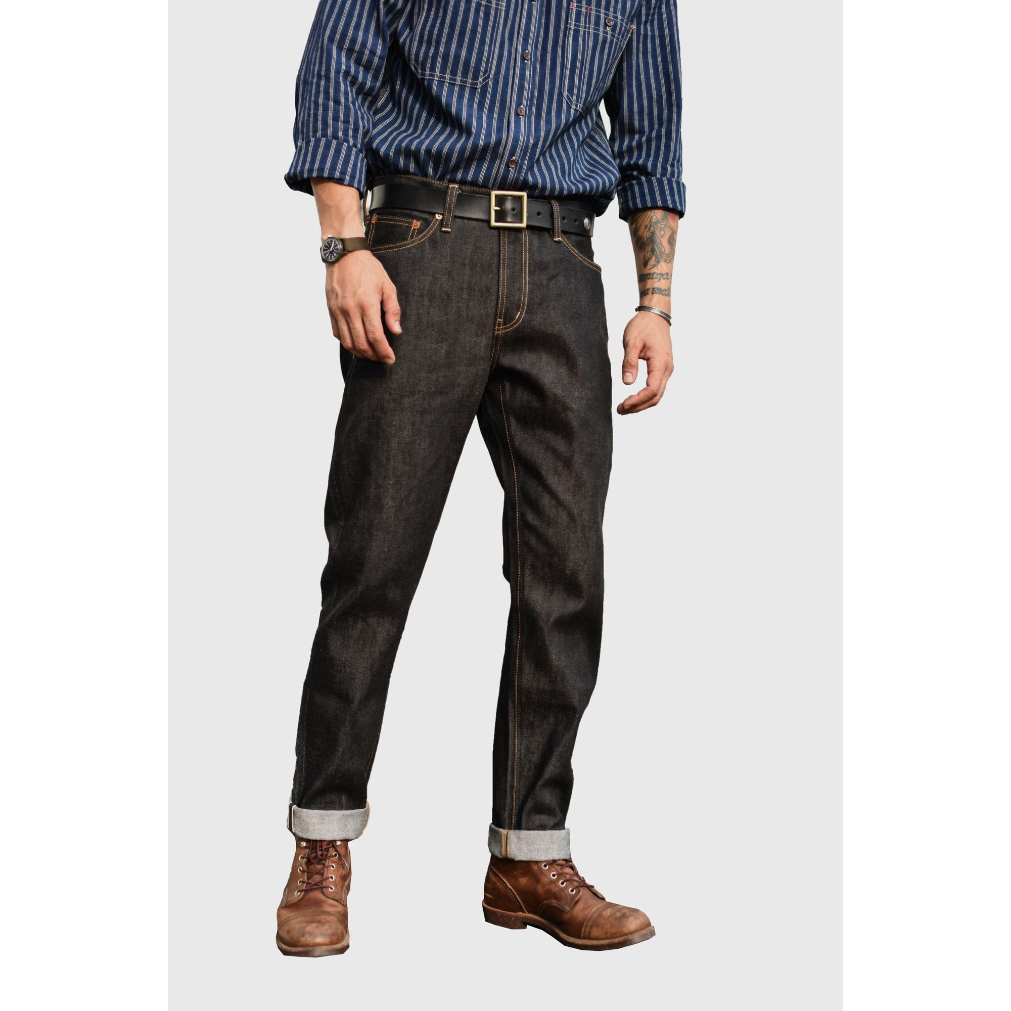 Saucezhan 315XX-18OZ Men's Jeans Indigo Sanforized Selvedge Denim Jeans ...