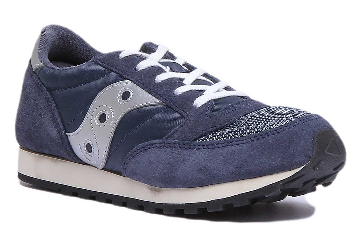 Saucony Jazz Original Kid's Lace Up Suede Nylon Sneakers In Navy Size 4 ...