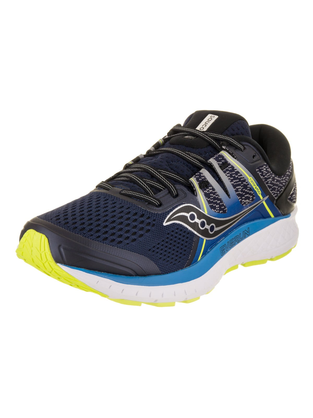Saucony Mens Omni ISO Road Running Shoe Sneaker - Navy/Blue/Citron ...