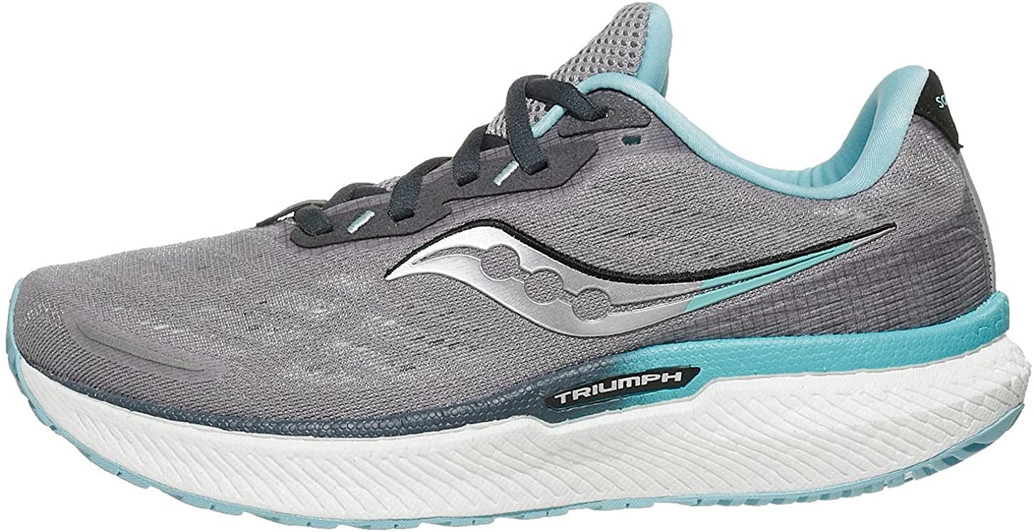 Saucony Womens Triumph 19 Running Shoe 6 Alloy/Powder - Walmart.com