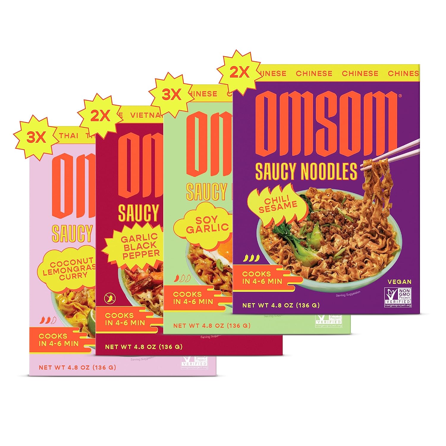 Saucy Premium Noodle Variety Pack by , Noodles with Asian Inspired ...