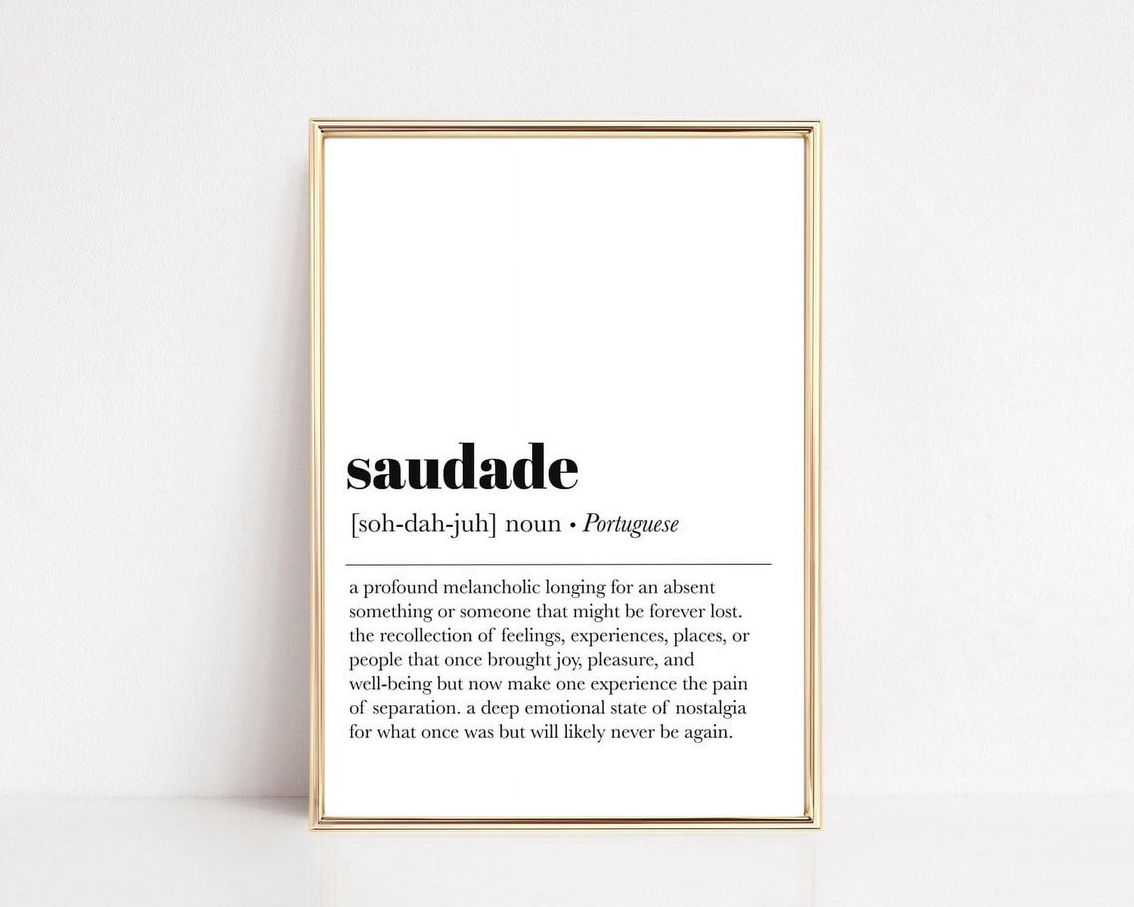 Saudade Definition Print Portuguese Home Decor Portuguese Gift ...