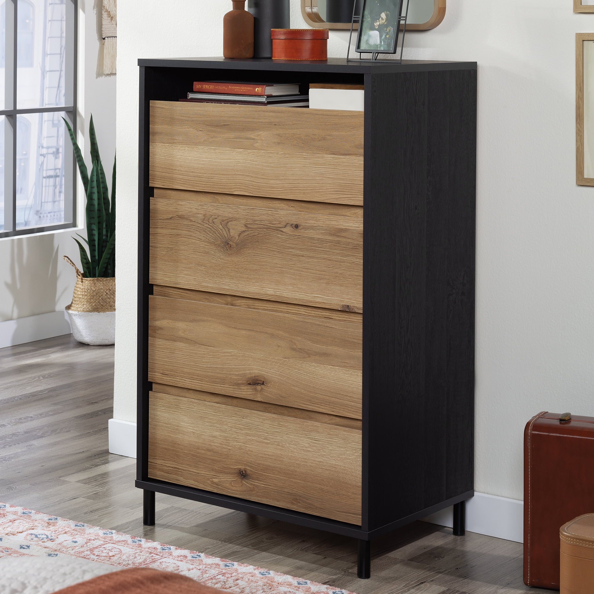 Sauder Acadia Way Rustic 4-Drawer, Raven Oak Finish - Walmart.com