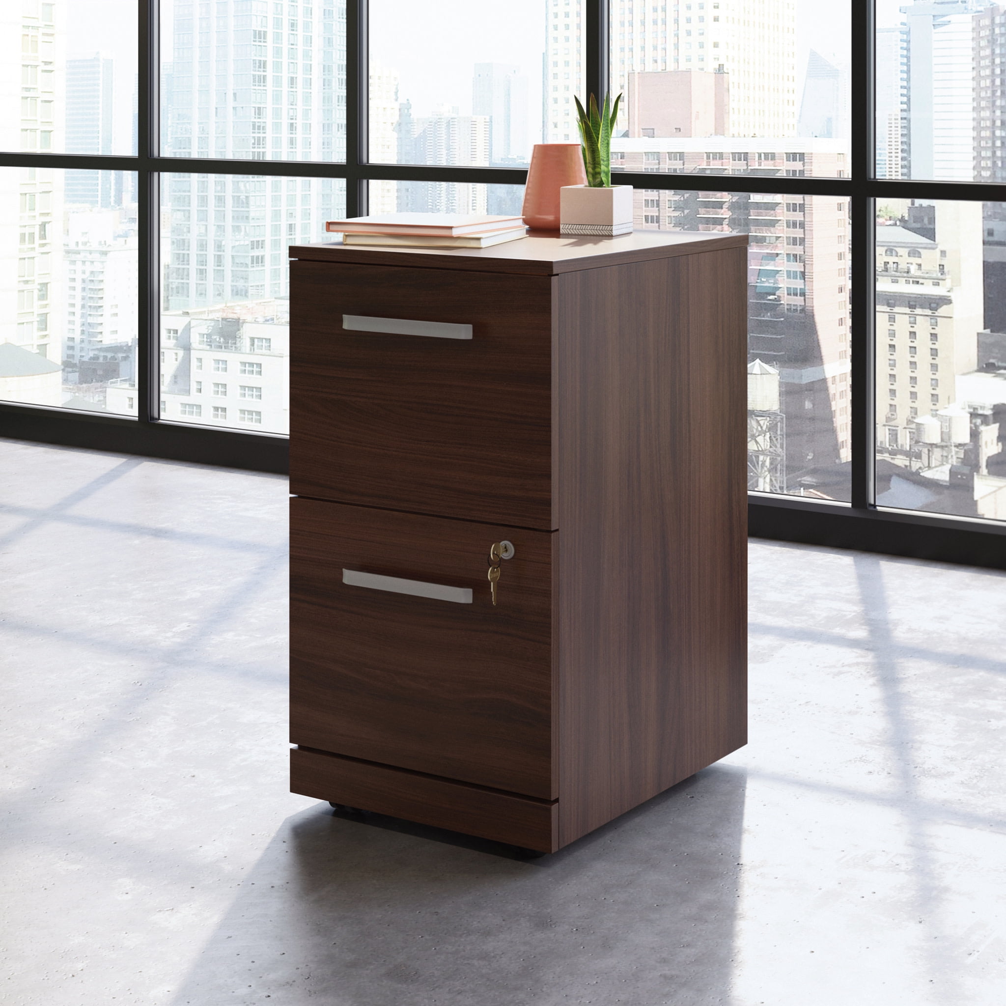 Sauder Affirm Engineered Wood 2-Drawer Mobile File in Noble Elm/Brown ...
