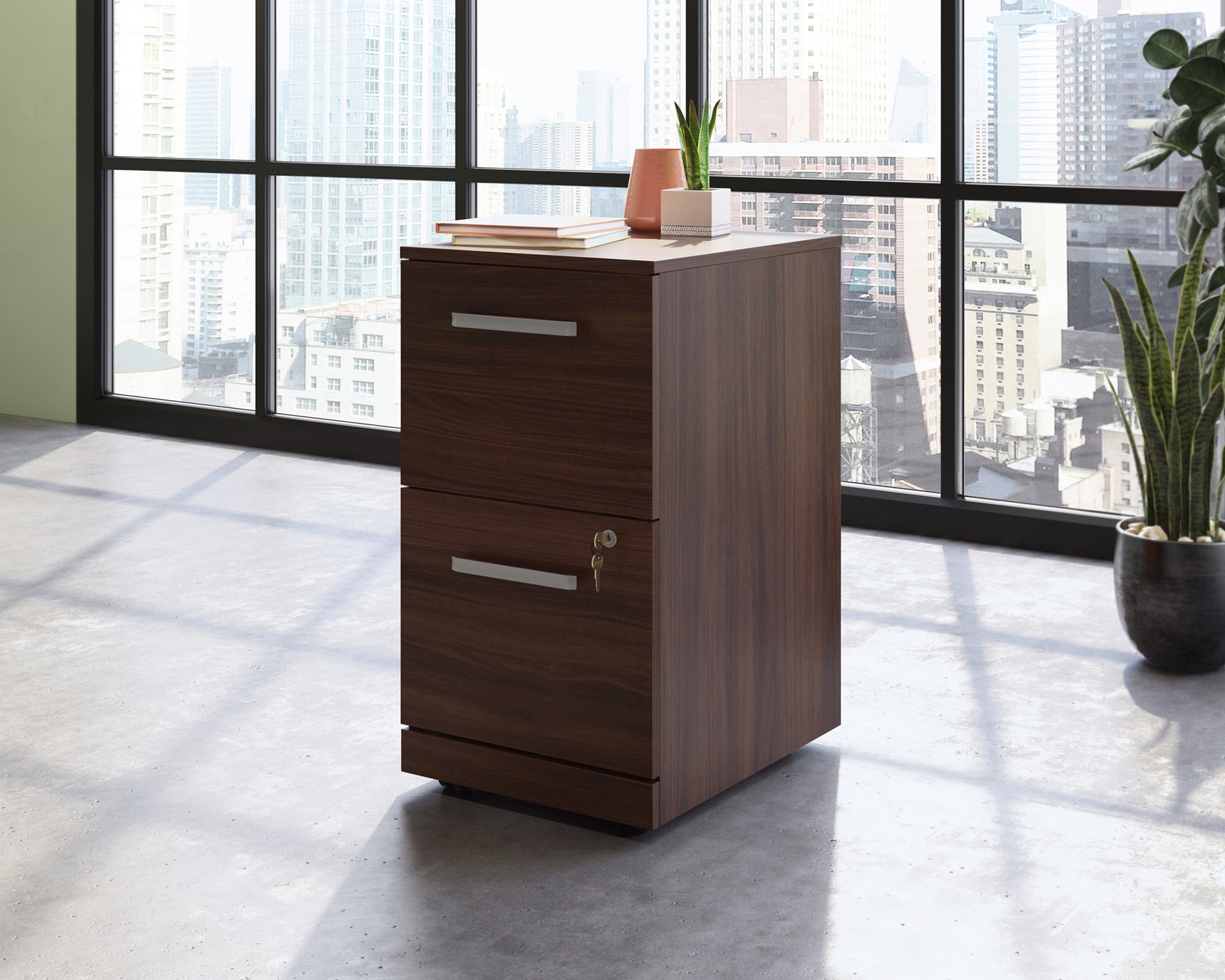 Sauder Affirm Engineered Wood 2-Drawer Mobile Filing Cabinet in Noble ...
