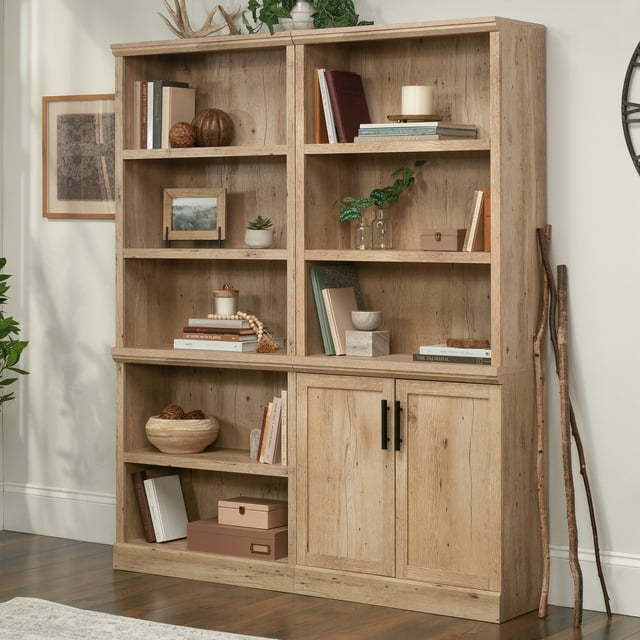 Sauder Aspen Post 5-Shelf Library Bookcase Bookcase, Prime Oak Finish ...