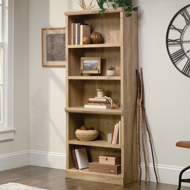 Sauder Aspen Post Prime Oak Finish 5-Shelf Library Bookshelf Furniture ...