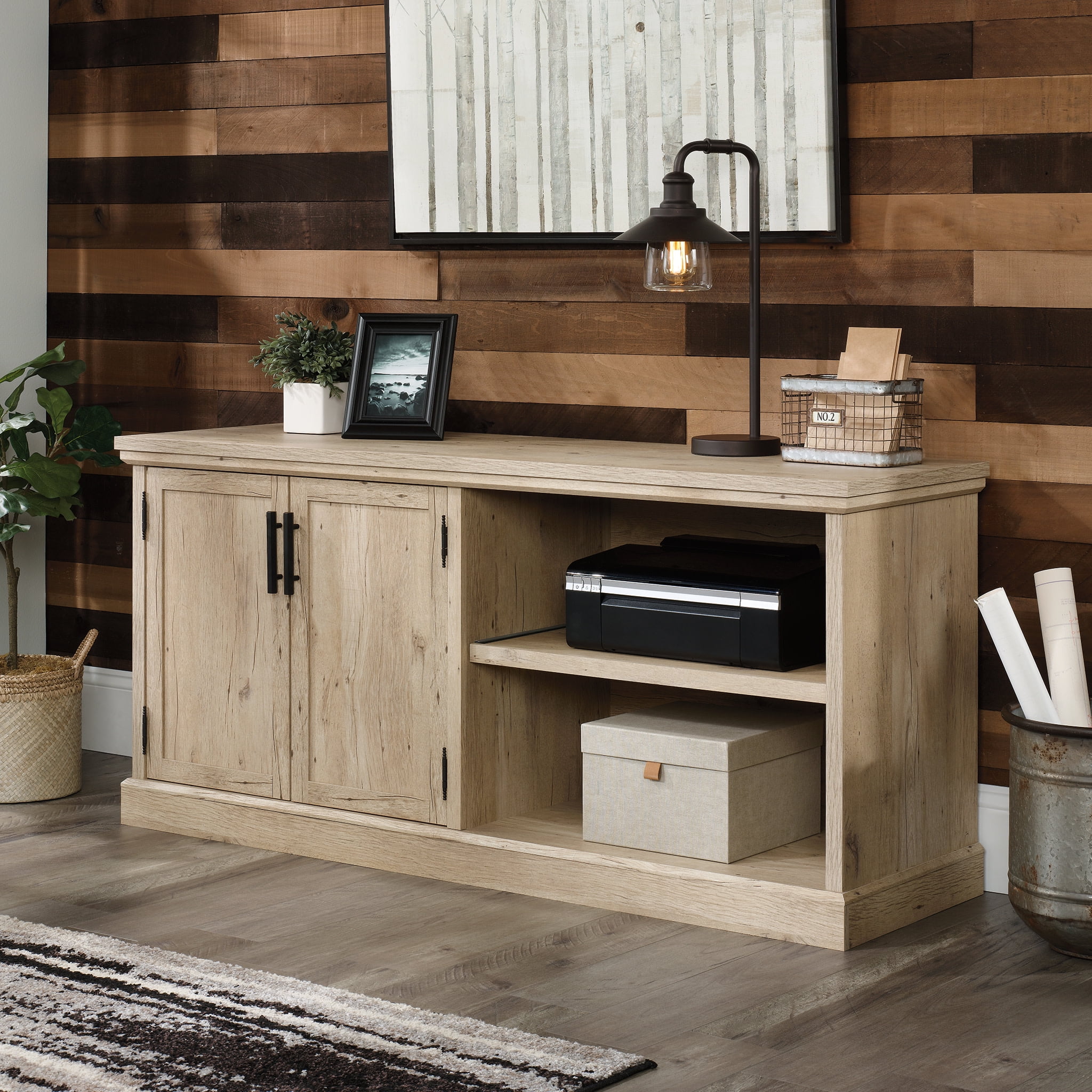 Sauder Aspen Post Engineered Wood Large Office Printer Credenza in ...