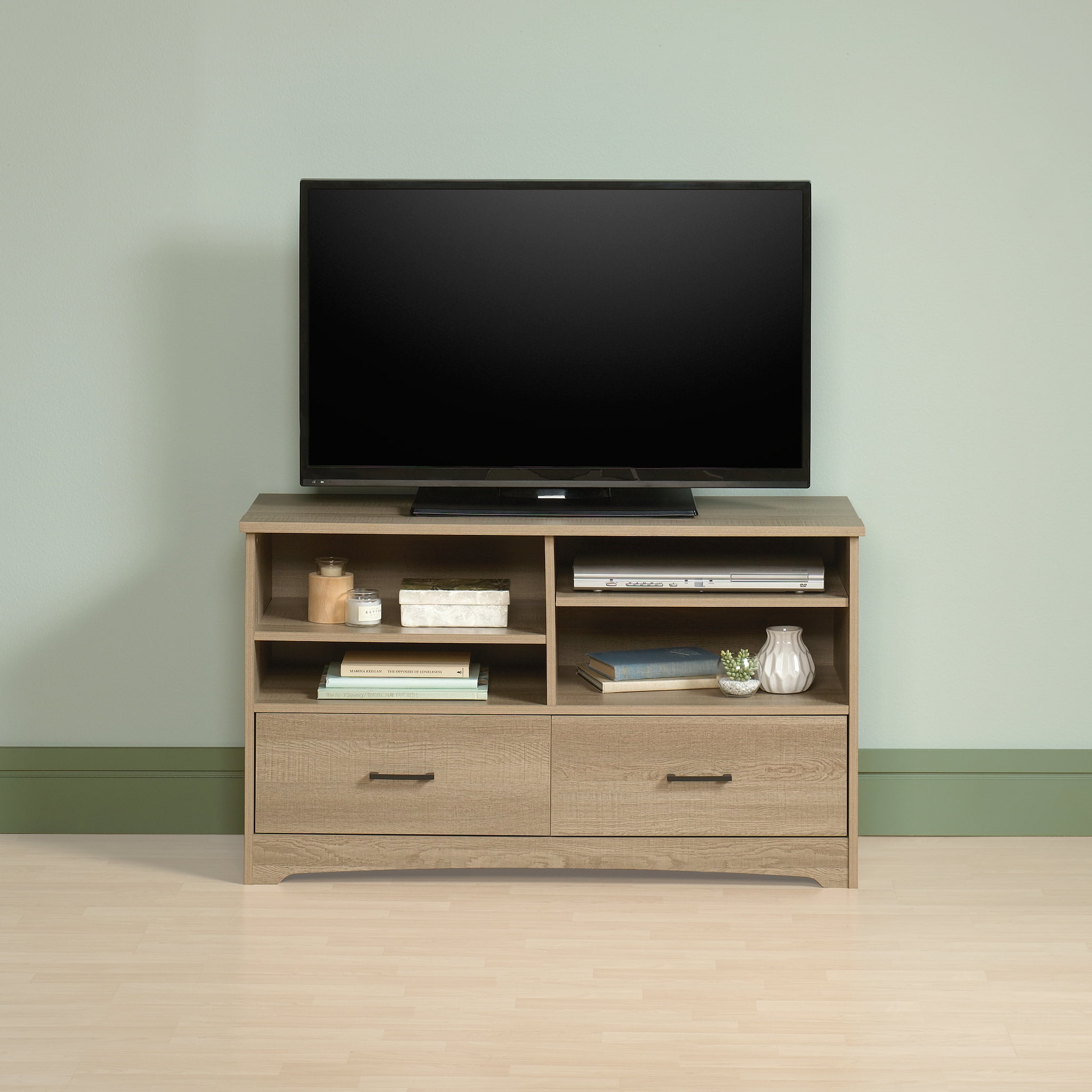 Sauder Beginnings TV Stand for TVs up to 46", Summer Oak Finish ...