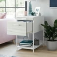 Sauder Boulevard Cafe, Side Table With Pull Out Tray and Drawer, White ...