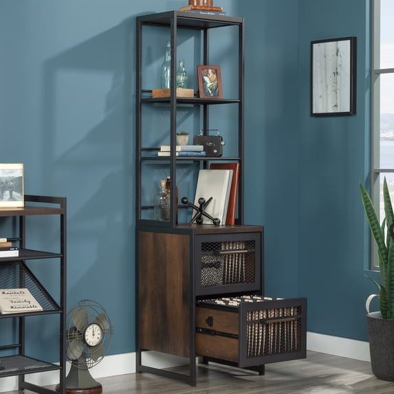 Sauder Briarbrook Engineered Wood/Metal File Tower in Barrel Oak ...