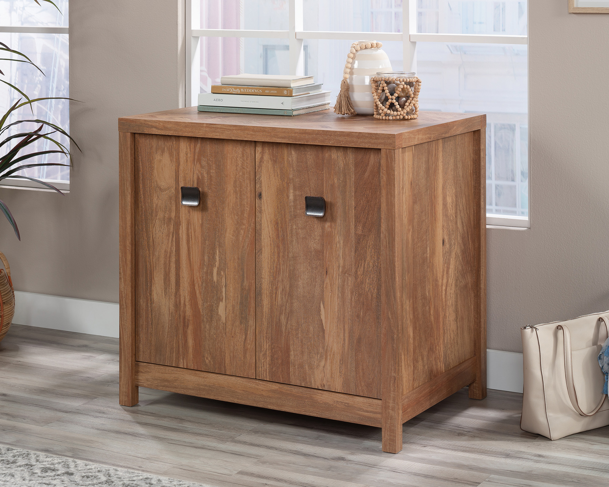 Sauder Cannery Bridge Engineered Wood Utility Cabinet in Sindoori Mango ...