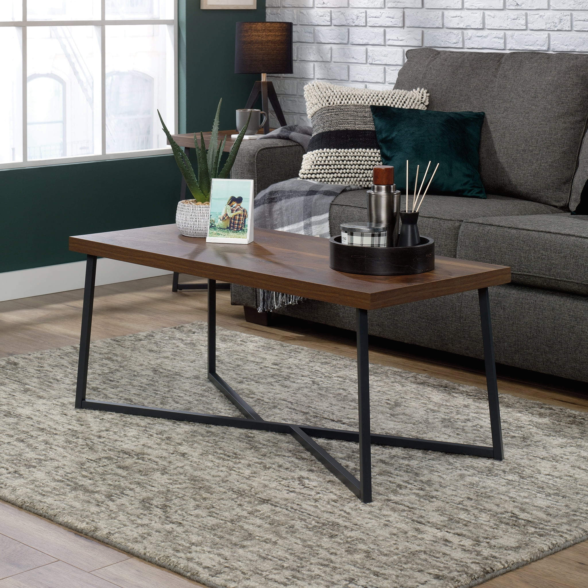 Sauder Canton Lane Metal Coffee Table, Grand Walnut Finish Deals and ...