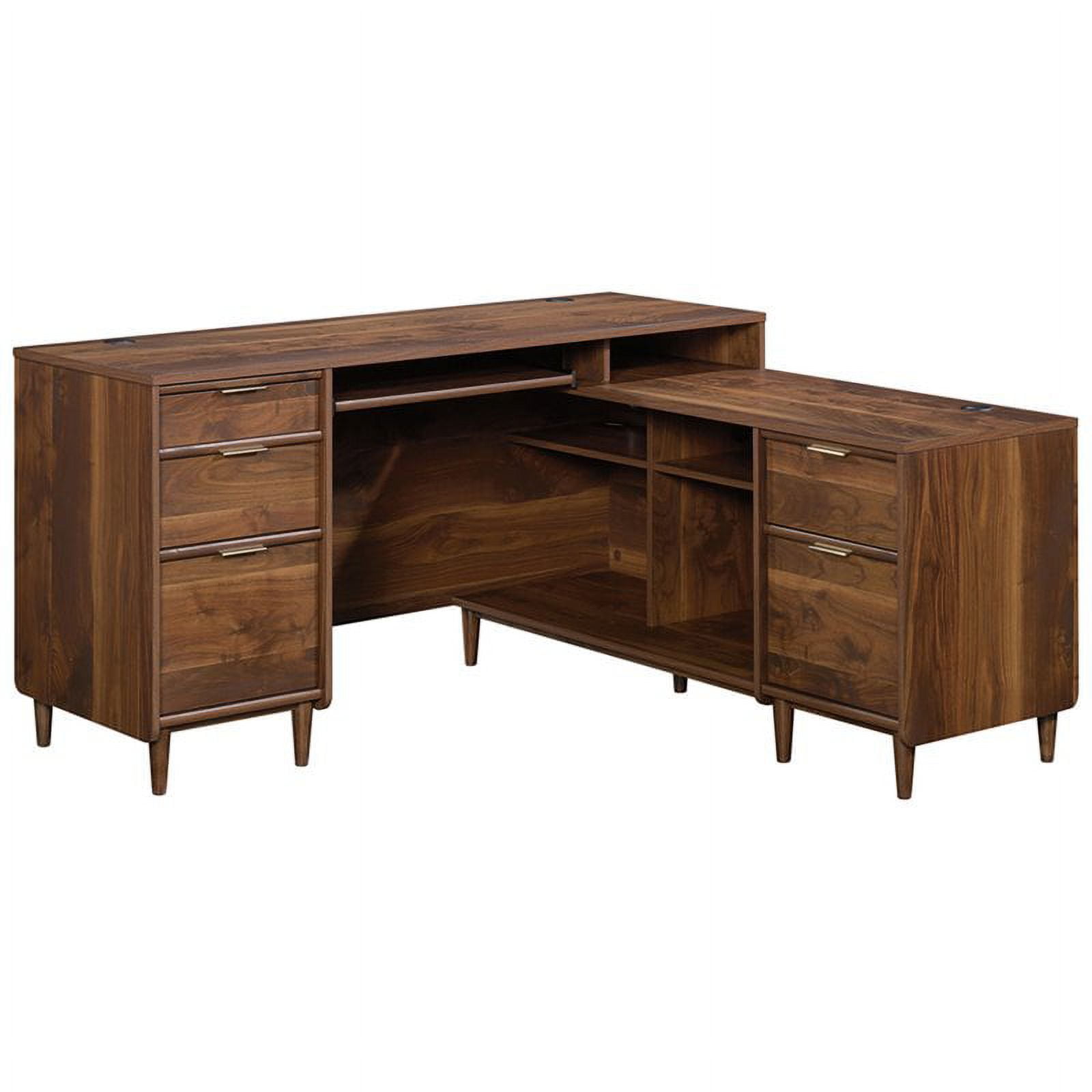 Sauder Clifford Place L Shaped Computer Desk, Grand Walnut Finish ...