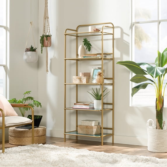 Sauder Coral Cape Bookcase, Satin Gold Finish - Walmart.com