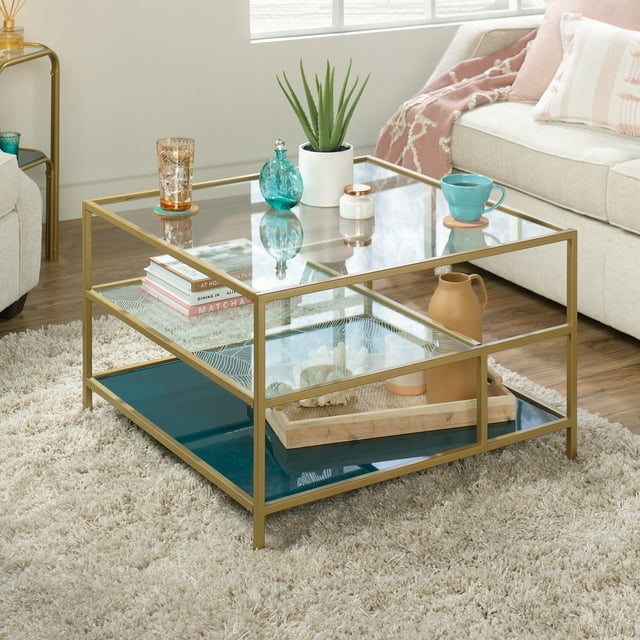 Sauder Coral Cape Coffee Table, Satin Gold Finish - Walmart.com