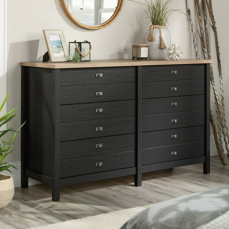 Sauder Cottage Road 6 Drawer Dresser Raven Oak Finish
