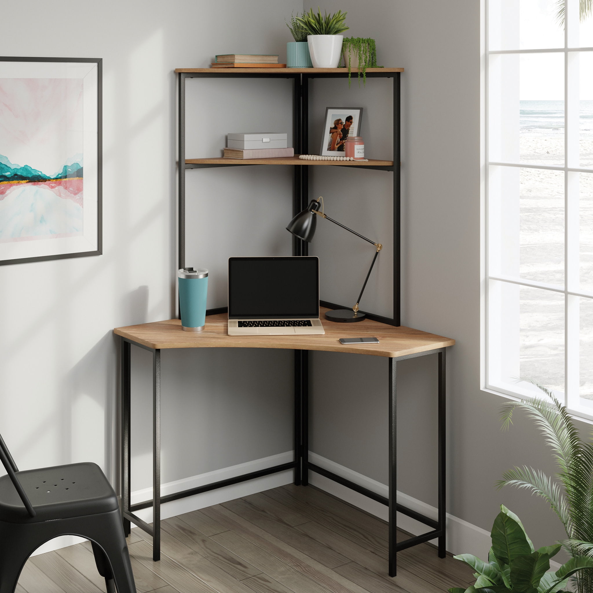 Sauder North Avenue Corner Desk with Hutch, Sindoori Mango Finish ...